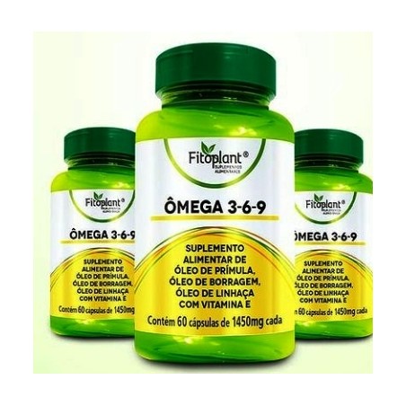 ÔMEGA 3-6-9 FITOPLANT - 60 CÁPSULAS 1450mg